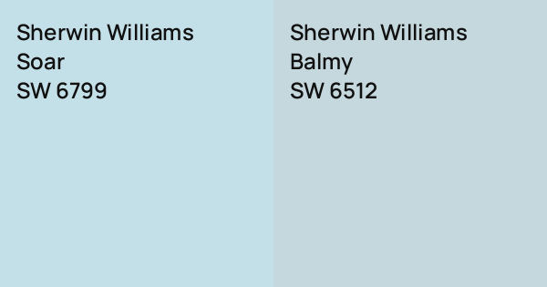 Sherwin Williams Soar vs. Sherwin Williams Balmy comparison