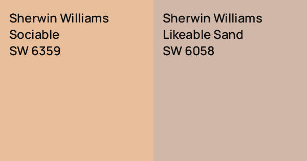 Sherwin Williams Sociable vs. Sherwin Williams Likeable Sand comparison