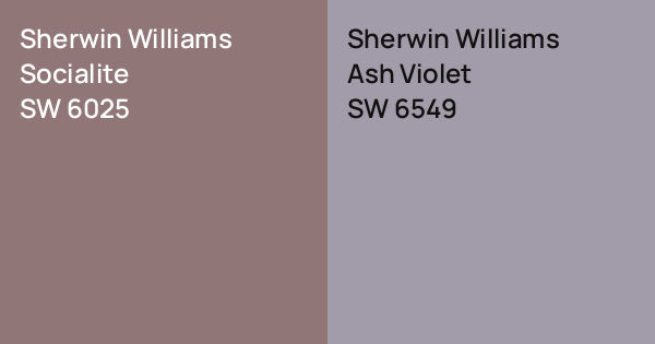 Sherwin Williams Socialite vs. Sherwin Williams Ash Violet comparison