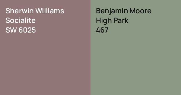 Sherwin Williams Socialite vs. Benjamin Moore High Park comparison