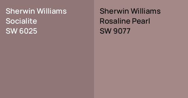 Sherwin Williams Socialite vs. Sherwin Williams Rosaline Pearl comparison