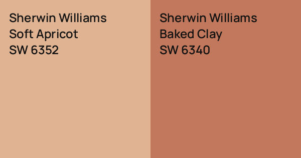 Sherwin Williams Soft Apricot vs. Sherwin Williams Baked Clay comparison