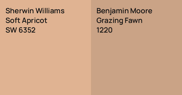 Sherwin Williams Soft Apricot vs. Benjamin Moore Grazing Fawn comparison