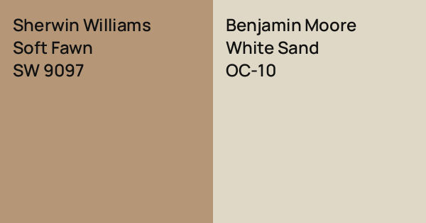 Sherwin Williams Soft Fawn vs. Benjamin Moore White Sand comparison