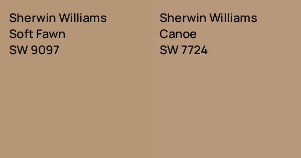 Sherwin Williams Soft Fawn vs. Sherwin Williams Canoe comparison