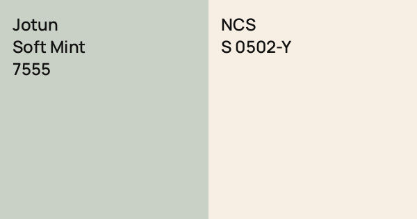 Jotun Soft Mint vs. NCS S 0502-Y comparison