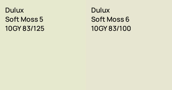 Dulux Soft Moss 5 vs. Dulux Soft Moss 6 comparison
