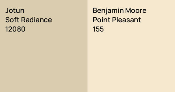 Jotun Soft Radiance vs. Benjamin Moore Point Pleasant comparison