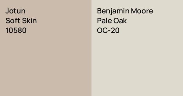 Jotun Soft Skin vs. Benjamin Moore Pale Oak comparison
