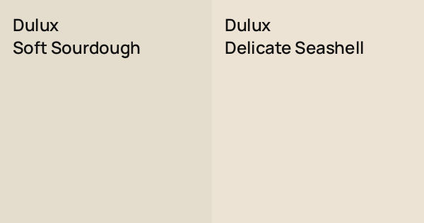 Dulux Soft Sourdough vs. Dulux Delicate Seashell comparison