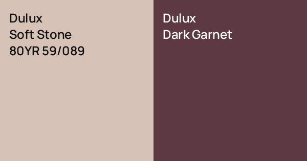 Dulux Soft Stone vs. Dulux Dark Garnet comparison