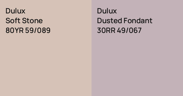 Dulux Soft Stone vs. Dulux Dusted Fondant comparison