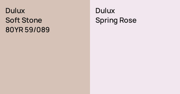 Dulux Soft Stone vs. Dulux Spring Rose comparison