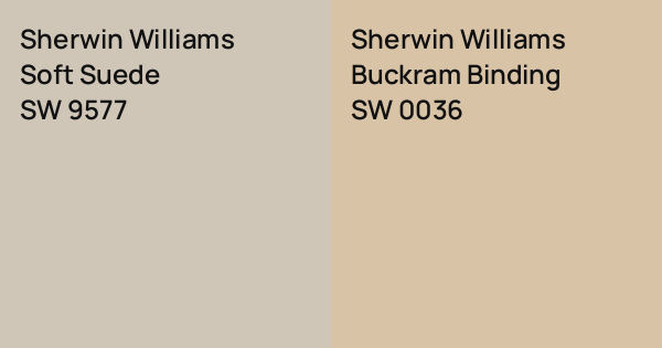 Sherwin Williams Soft Suede vs. Sherwin Williams Buckram Binding comparison