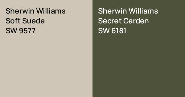 Sherwin Williams Soft Suede vs. Sherwin Williams Secret Garden comparison