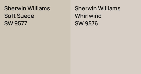 Sherwin Williams Soft Suede vs. Sherwin Williams Whirlwind comparison