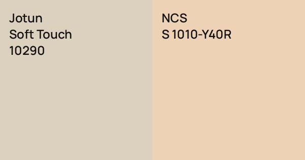 Jotun Soft Touch vs. NCS S 1010-Y40R comparison