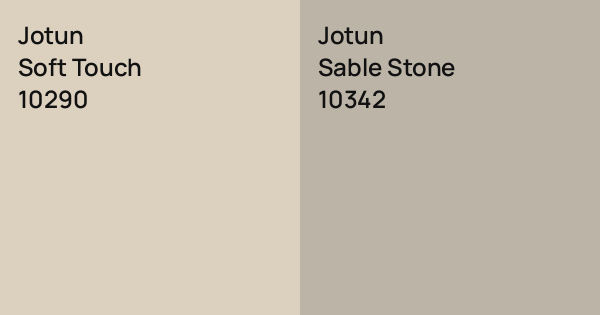 Jotun Soft Touch vs. Jotun Sable Stone comparison