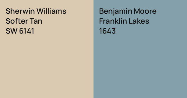 Sherwin Williams Softer Tan vs. Benjamin Moore Franklin Lakes comparison