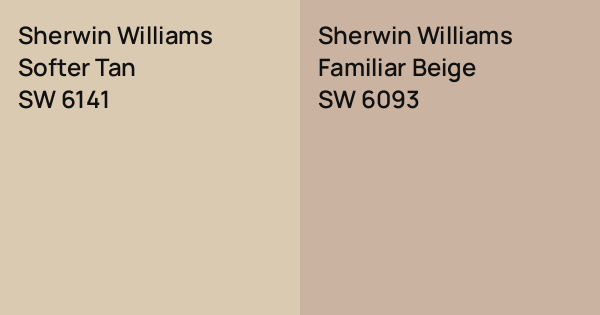 Sherwin Williams Softer Tan vs. Sherwin Williams Familiar Beige comparison
