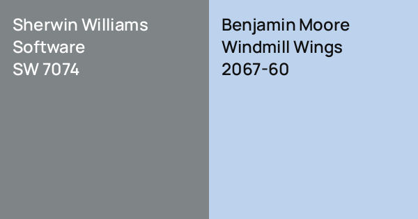 Sherwin Williams Software vs. Benjamin Moore Windmill Wings comparison