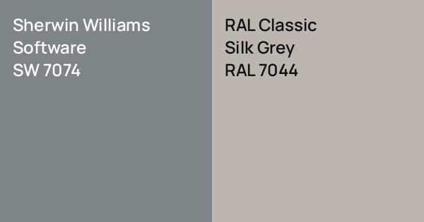 Sherwin Williams Software vs. RAL Classic Silk Grey comparison