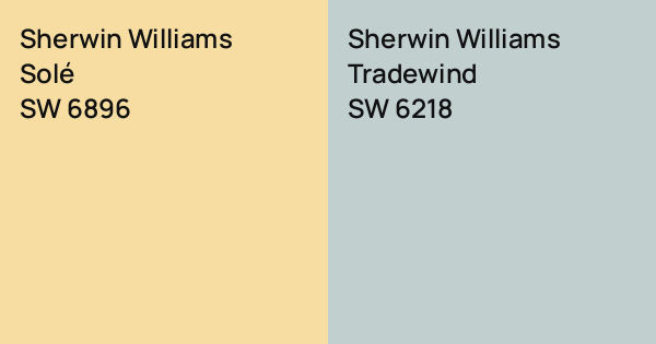 Sherwin Williams Solé vs. Sherwin Williams Tradewind comparison