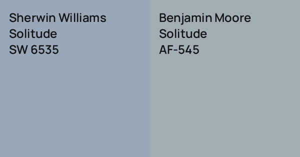 Sherwin Williams Solitude vs. Benjamin Moore Solitude comparison