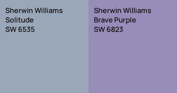 Sherwin Williams Solitude vs. Sherwin Williams Brave Purple comparison