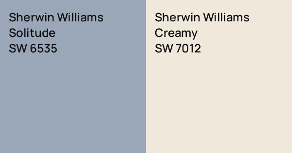 Sherwin Williams Solitude vs. Sherwin Williams Creamy comparison