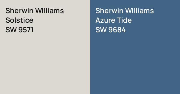Sherwin Williams Solstice vs. Sherwin Williams Azure Tide comparison