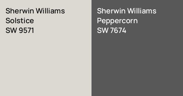 Sherwin Williams Solstice vs. Sherwin Williams Peppercorn comparison