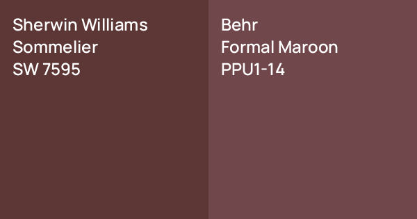 Sherwin Williams Sommelier vs. Behr Formal Maroon comparison