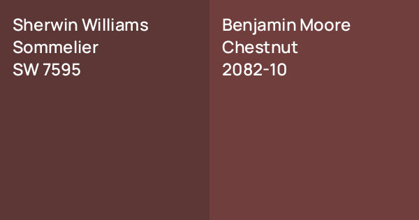 Sherwin Williams Sommelier vs. Benjamin Moore Chestnut comparison