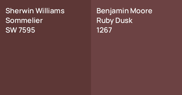 Sherwin Williams Sommelier vs. Benjamin Moore Ruby Dusk comparison