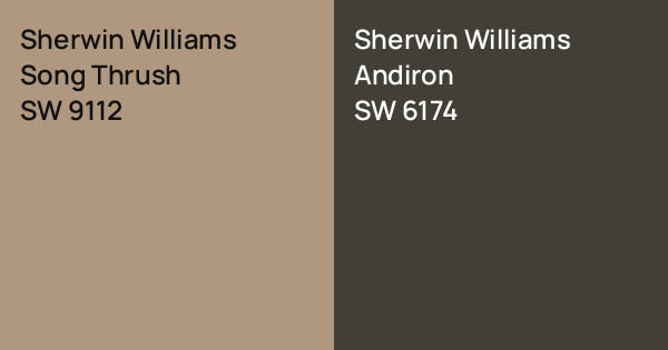 Sherwin Williams Song Thrush vs. Sherwin Williams Andiron comparison