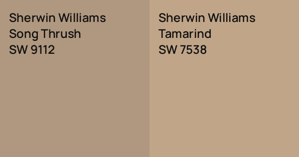 Sherwin Williams Song Thrush vs. Sherwin Williams Tamarind comparison