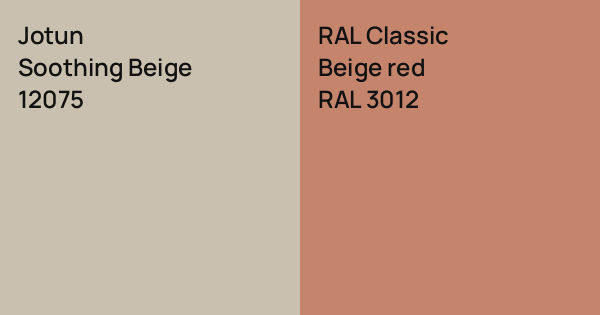 Jotun Soothing Beige vs. RAL Classic Beige red comparison