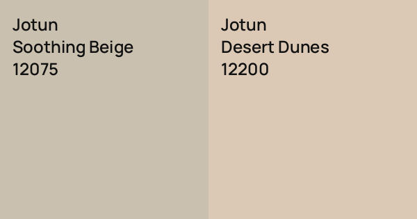 Jotun Soothing Beige vs. Jotun Desert Dunes comparison