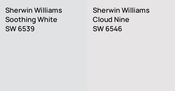 Sherwin Williams Soothing White vs. Sherwin Williams Cloud Nine comparison