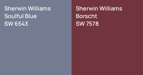 Sherwin Williams Soulful Blue vs. Sherwin Williams Borscht comparison