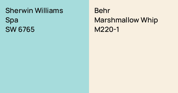 Sherwin Williams Spa vs. Behr Marshmallow Whip comparison