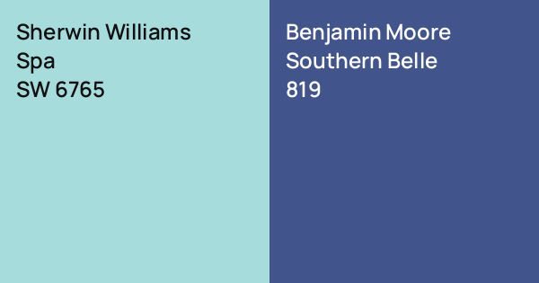 Sherwin Williams Spa vs. Benjamin Moore Southern Belle comparison