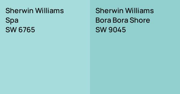 Sherwin Williams Spa vs. Sherwin Williams Bora Bora Shore comparison