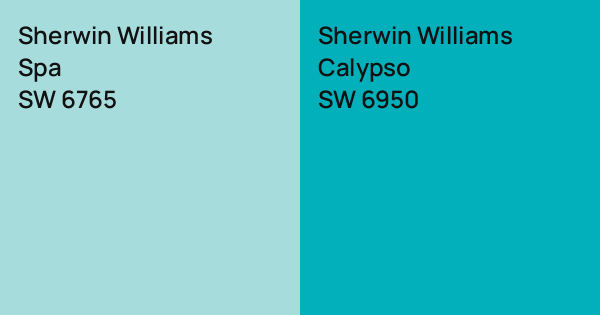 Sherwin Williams Spa vs. Sherwin Williams Calypso comparison
