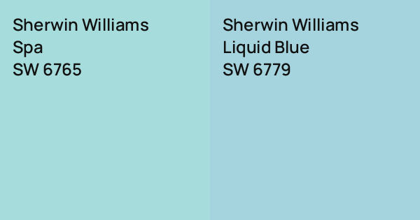 Sherwin Williams Spa vs. Sherwin Williams Liquid Blue comparison