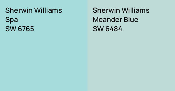 Sherwin Williams Spa vs. Sherwin Williams Meander Blue comparison
