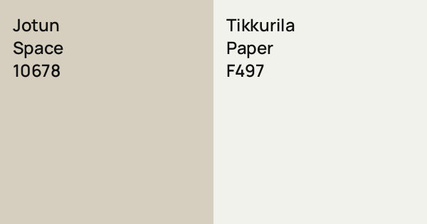 Jotun Space vs. Tikkurila Paper comparison