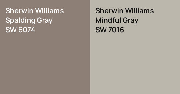 Sherwin Williams Spalding Gray vs. Sherwin Williams Mindful Gray comparison