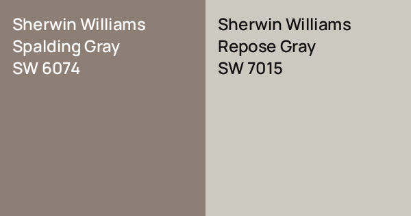 Sherwin Williams Spalding Gray vs. Sherwin Williams Repose Gray comparison